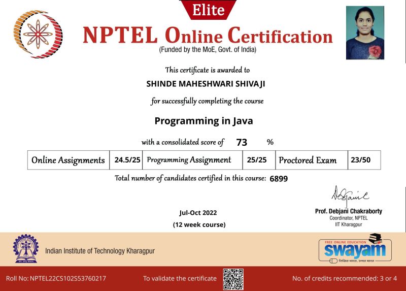 Maheshwari Shinde on LinkedIn: #java #programming #nptel Maheshwari Shinde on LinkedIn: #java #programming #nptel
