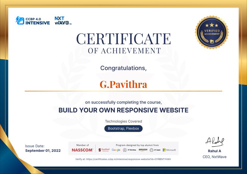 Pavithra G on LinkedIn: #nxtwave #ccbp #ccbp4 #rahulattluri # ... Pavithra G on LinkedIn: #nxtwave #ccbp #ccbp4 #rahulattluri # ...
