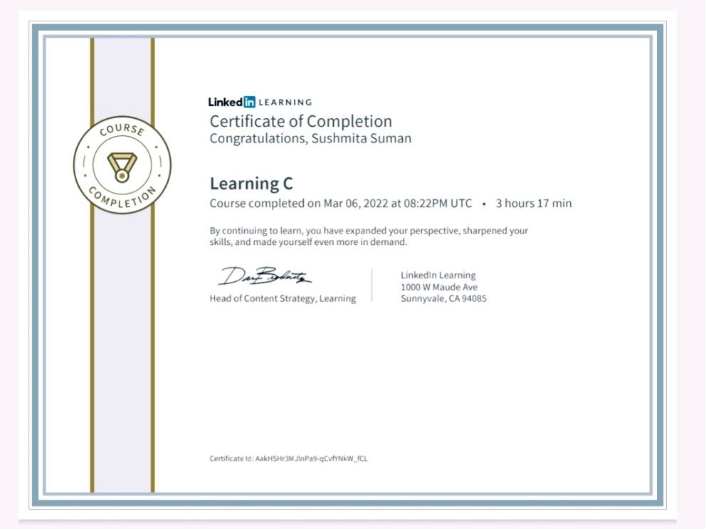 Sushmita Suman on LinkedIn: #cprogramming #coding #linkedln | 17 comments Sushmita Suman on LinkedIn: #cprogramming #coding #linkedln | 17 comments
