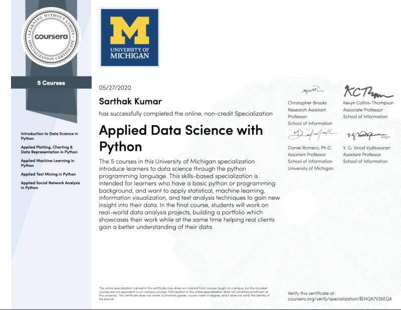 Sarthak Kumar on LinkedIn: #python #machinelearning #skillup #coursera ... Sarthak Kumar on LinkedIn: #python #machinelearning #skillup #coursera ...