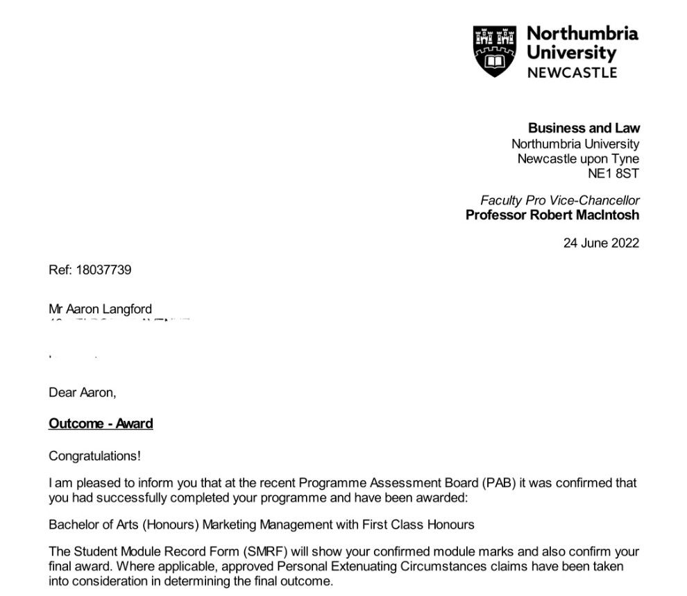 Aaron Langford on LinkedIn: #thankyou #university Aaron Langford on LinkedIn: #thankyou #university