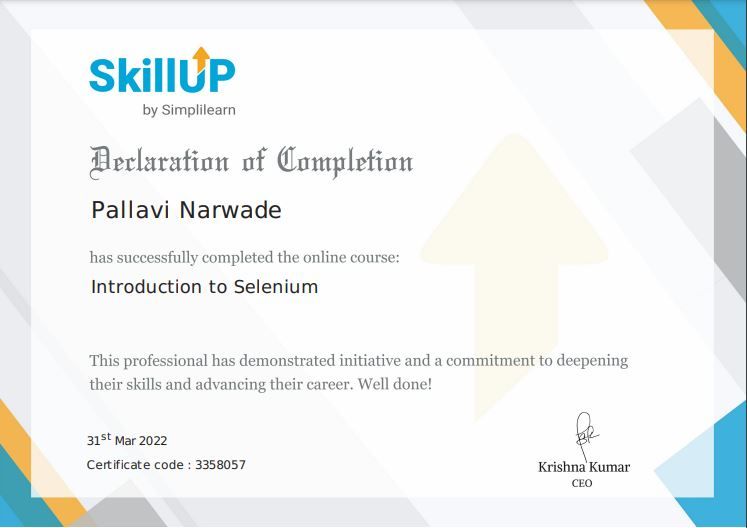 Pallavi Narwade on LinkedIn: #selenium #simplilearn Pallavi Narwade on LinkedIn: #selenium #simplilearn