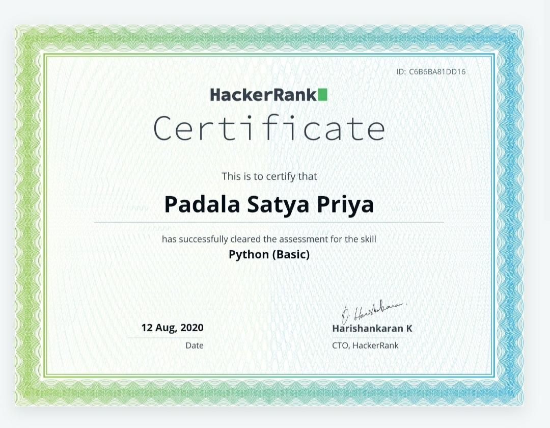 Satya Priya Padala on LinkedIn: #hackerrank #pythonprogramming #python3 Satya Priya Padala on LinkedIn: #hackerrank #pythonprogramming #python3