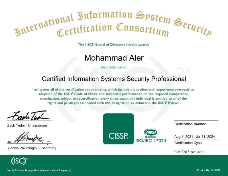Moe Aler on LinkedIn: #cissp #csslp #isc2 | 26 comments Moe Aler on LinkedIn: #cissp #csslp #isc2 | 26 comments