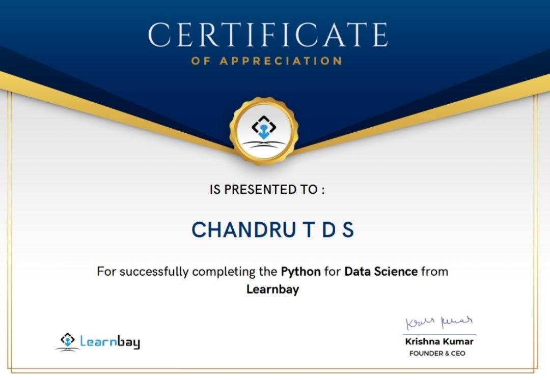 Chandru D. on LinkedIn: #datascience #python Chandru D. on LinkedIn: #datascience #python