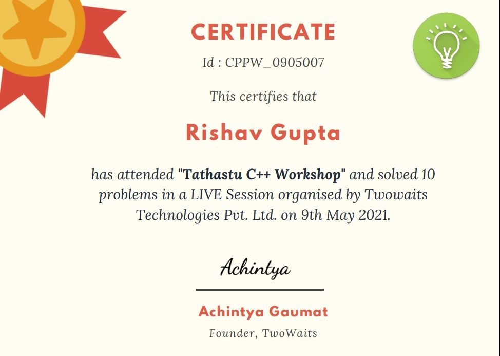 Rishav Gupta on LinkedIn: #cpp Rishav Gupta on LinkedIn: #cpp