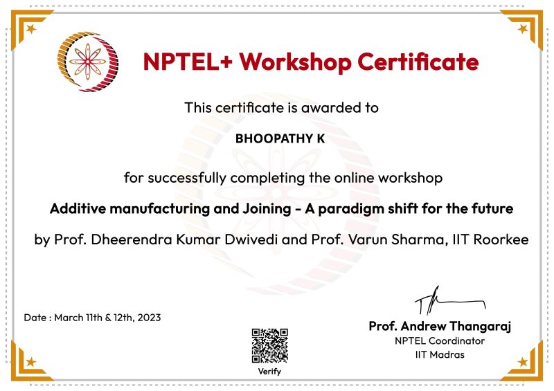 Bhoopathy K on LinkedIn: #nptel #swayam #iitroorkee #mhrd # ... Bhoopathy K on LinkedIn: #nptel #swayam #iitroorkee #mhrd # ...