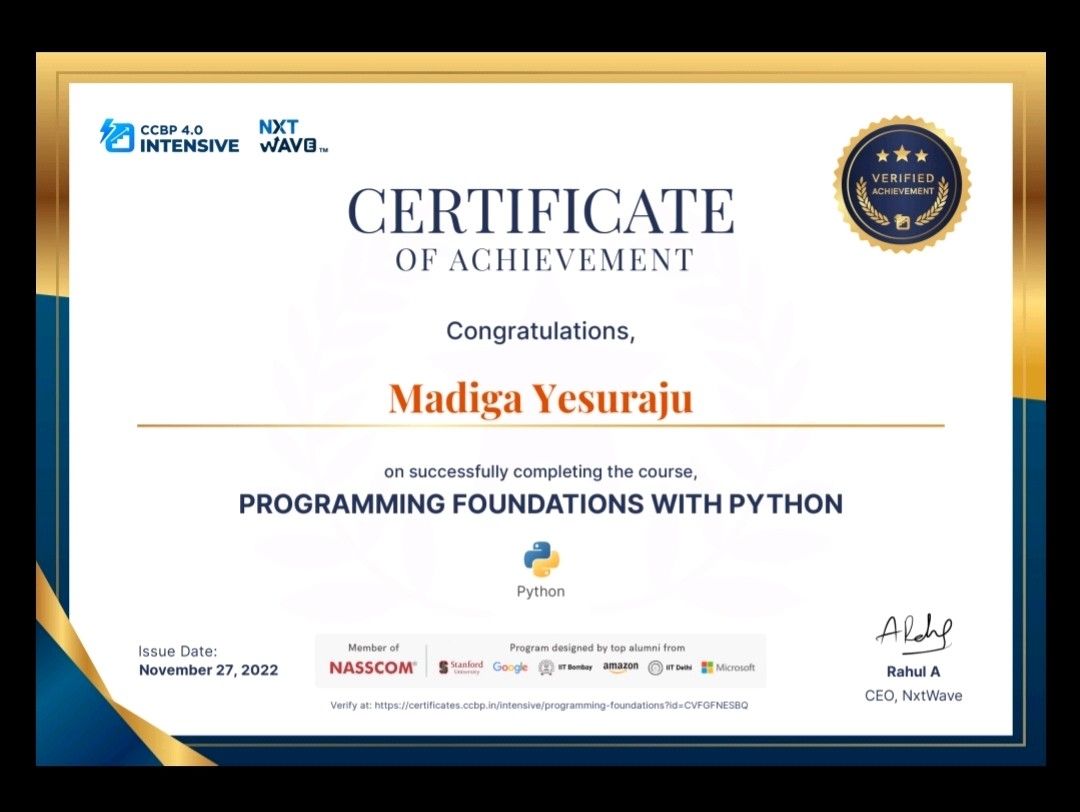 Yesuraju M on LinkedIn: #ccbp #nxtwave #coding #50daysofcodechallenge # ... Yesuraju M on LinkedIn: #ccbp #nxtwave #coding #50daysofcodechallenge # ...