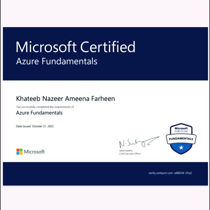 Khateeb Nazeer A. on LinkedIn: #connections #microsoftazure Khateeb Nazeer A. on LinkedIn: #connections #microsoftazure