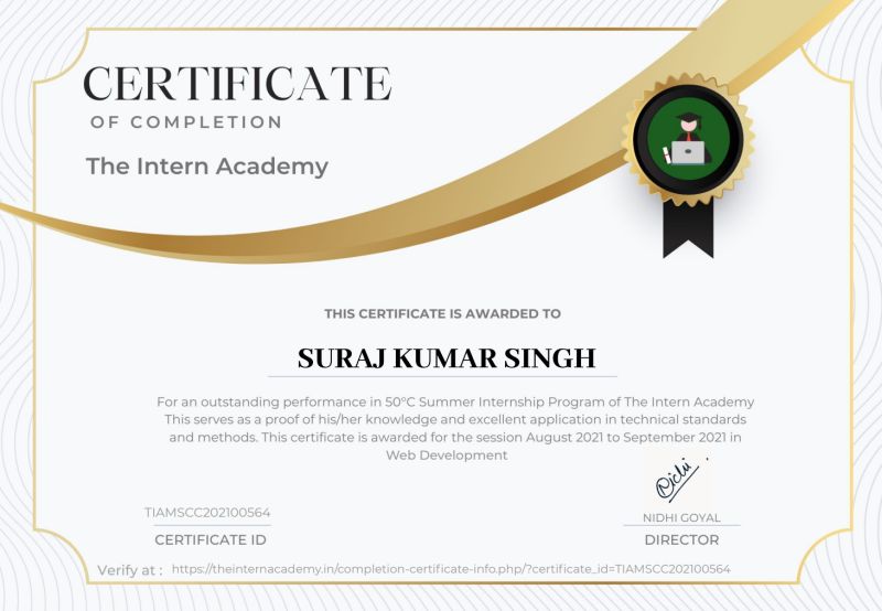 Suraj Kumar Singh on LinkedIn: #theinternacademy #webdevelopment # ... Suraj Kumar Singh on LinkedIn: #theinternacademy #webdevelopment # ...