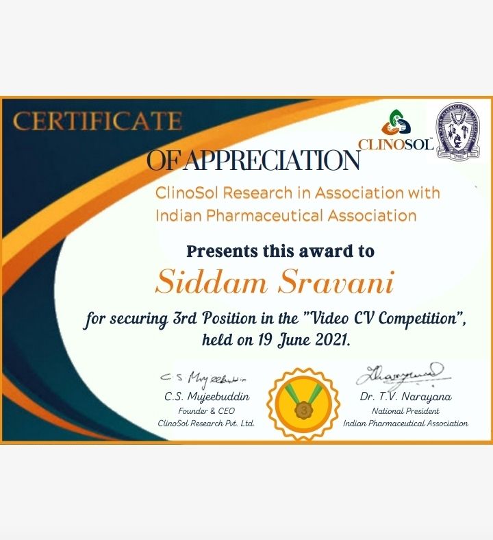 siddam sravani on LinkedIn: certificate of appreciation video CV ... siddam sravani on LinkedIn: certificate of appreciation video CV ...