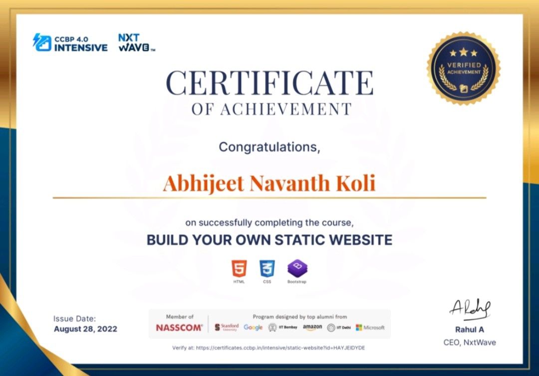 Abhijeet Koli on LinkedIn: #nxtwave #coding #ccbp Abhijeet Koli on LinkedIn: #nxtwave #coding #ccbp
