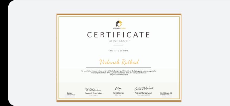 Vedansh Rathod on LinkedIn: Done Internship Vedansh Rathod on LinkedIn: Done Internship