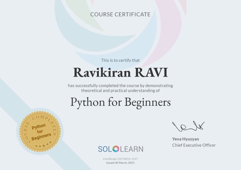 Ravikiran RAVI on LinkedIn: #python #sololearn Ravikiran RAVI on LinkedIn: #python #sololearn