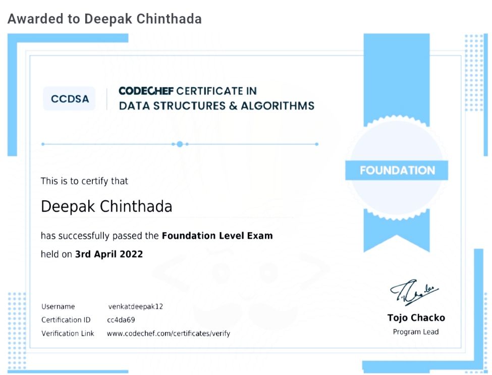 Deepak Chinthada on LinkedIn: #datastructures #algorithms #codechef # ... Deepak Chinthada on LinkedIn: #datastructures #algorithms #codechef # ...