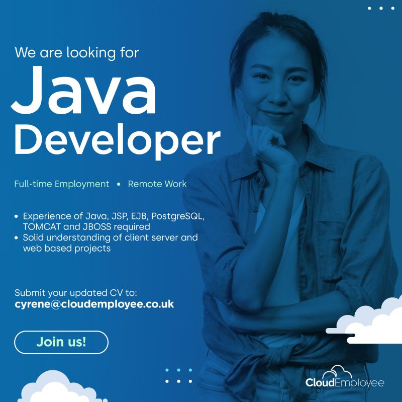 Cloud Employee on LinkedIn: #java #oop #postgresql #javadeveloper # ... Cloud Employee on LinkedIn: #java #oop #postgresql #javadeveloper # ...