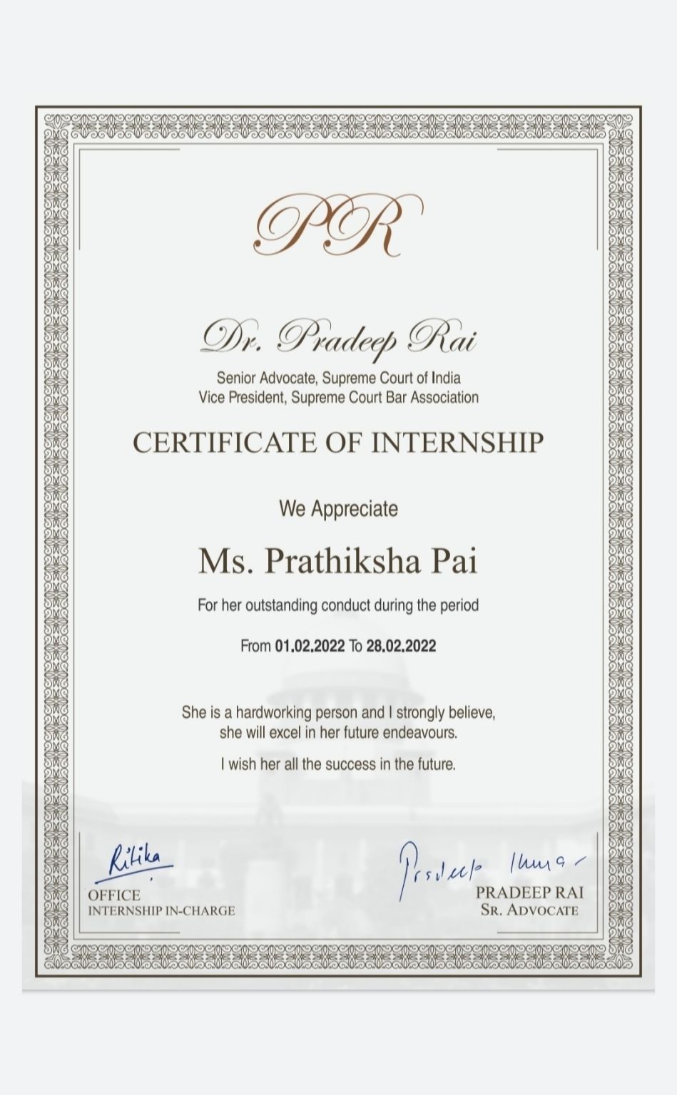 Prathiksha Pai on LinkedIn: #legalinternship #internship # ... Prathiksha Pai on LinkedIn: #legalinternship #internship # ...