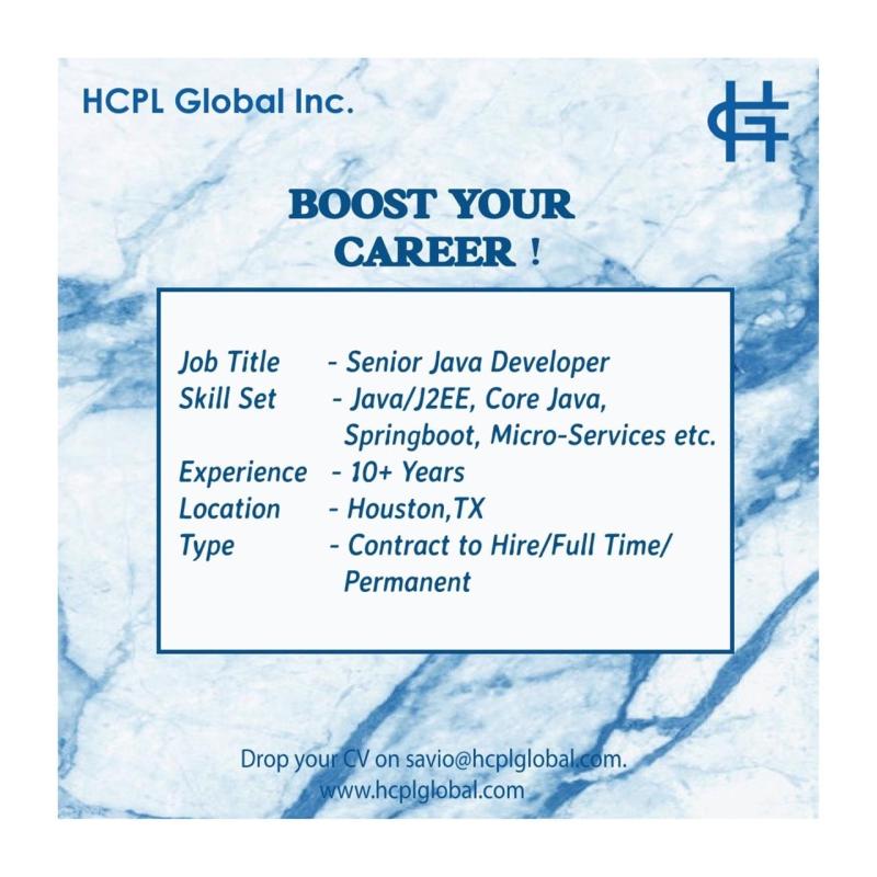 HCPL Global Inc. on LinkedIn: #javadeveloper #java #corejava #j2ee # ... HCPL Global Inc. on LinkedIn: #javadeveloper #java #corejava #j2ee # ...