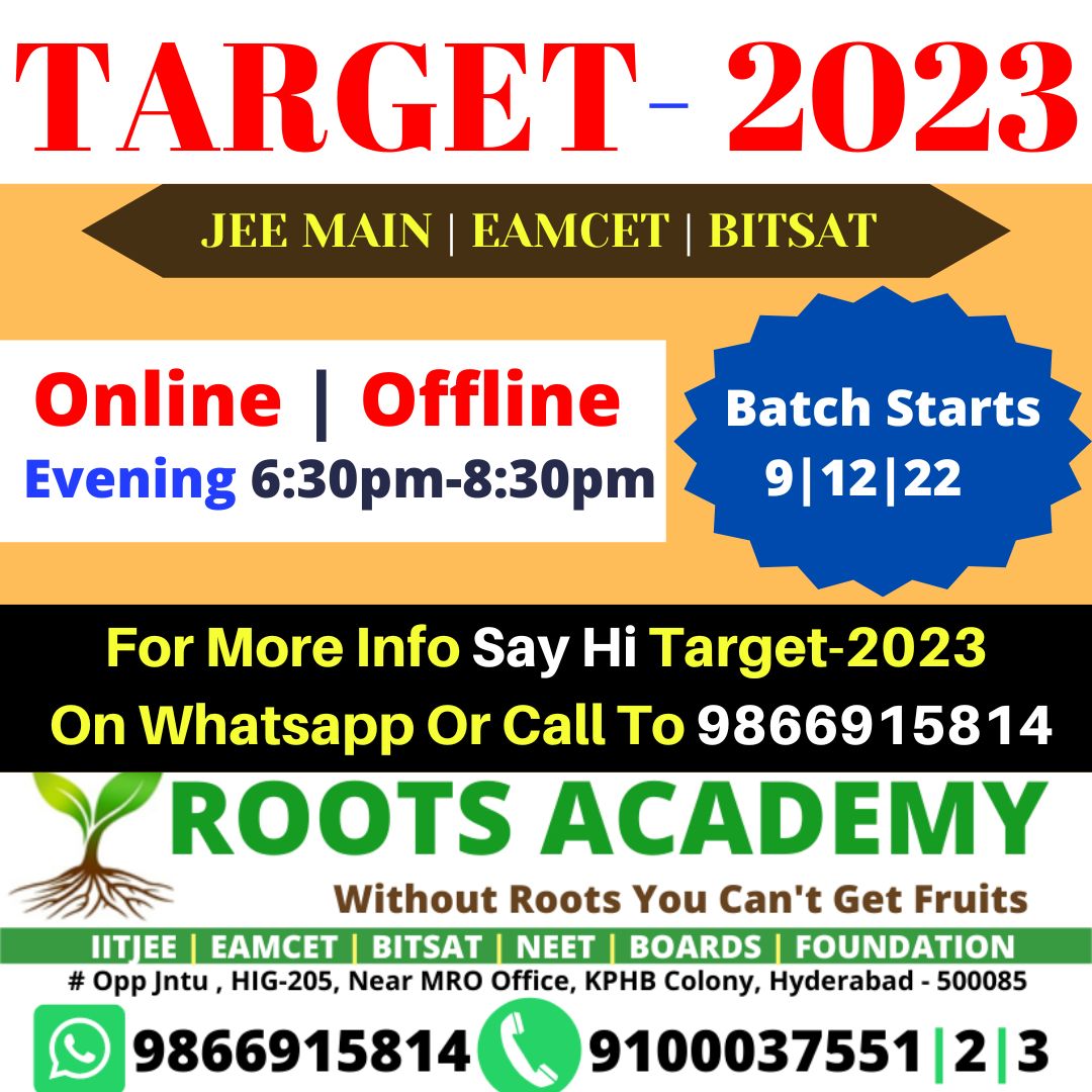 Ramarao pulibanda on LinkedIn: Dear IITJEE & EAMCET - 2023 Aspirants ... Ramarao pulibanda on LinkedIn: Dear IITJEE & EAMCET - 2023 Aspirants ...