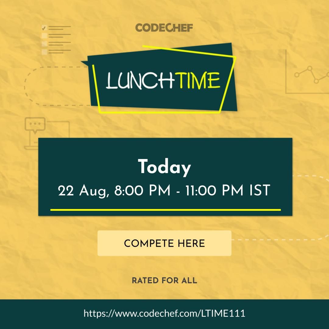 CodeChef on LinkedIn: #codechef #coding #codinglife #dsa CodeChef on LinkedIn: #codechef #coding #codinglife #dsa