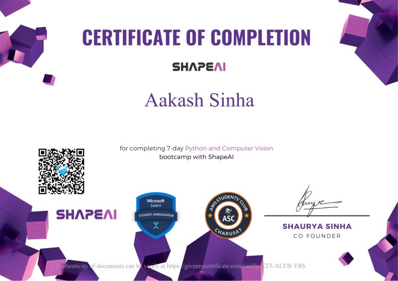 Aakash Sinha on LinkedIn: #python #computervision #mlsa #bootcamp # ... Aakash Sinha on LinkedIn: #python #computervision #mlsa #bootcamp # ...