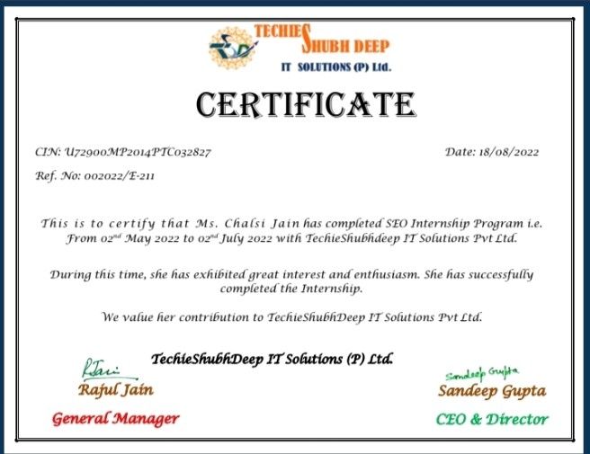 Chalsi Jain on LinkedIn: #connections #seo #internship # ... Chalsi Jain on LinkedIn: #connections #seo #internship # ...