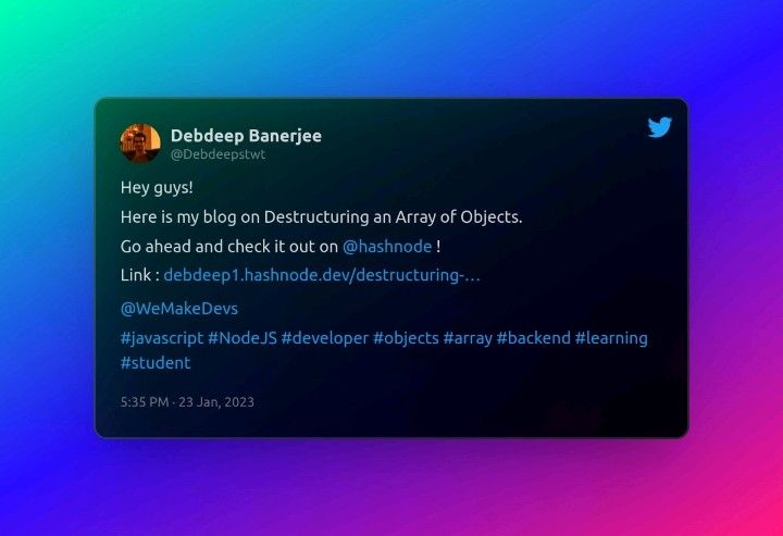 Debdeep Banerjee on LinkedIn: #hashnode #wemakedevs #javascript # ... Debdeep Banerjee on LinkedIn: #hashnode #wemakedevs #javascript # ...