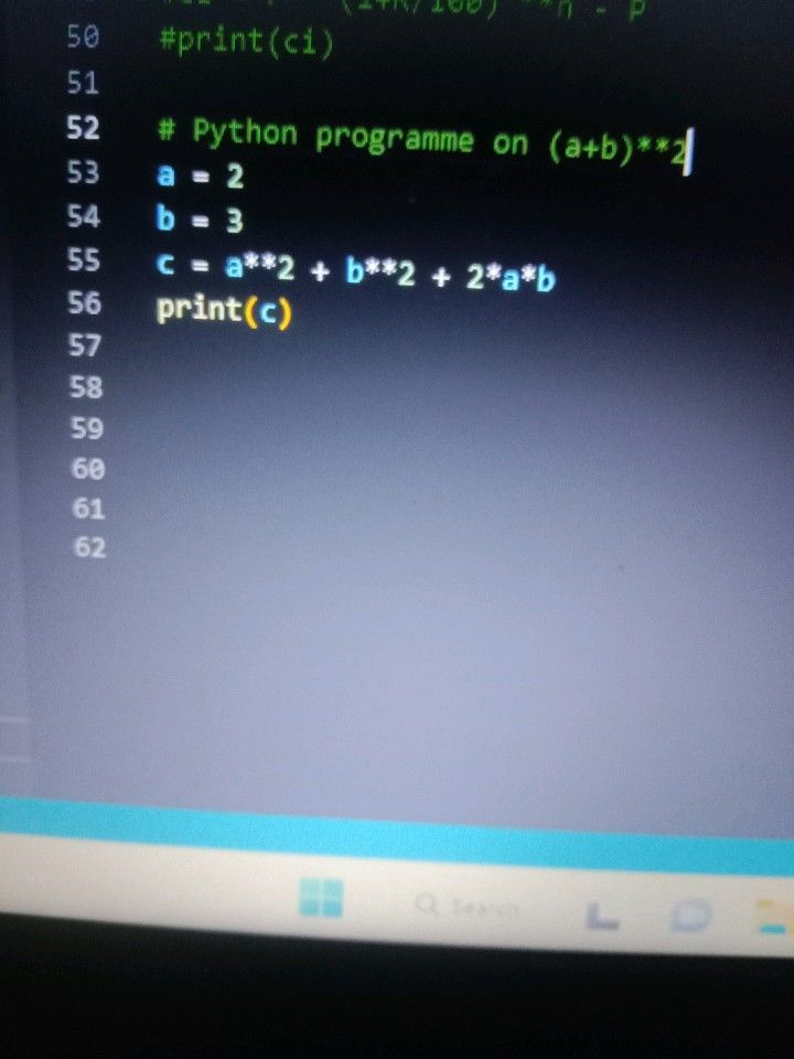 kinnera sunanda on LinkedIn: Task 6 Python program on (a+b)**2 Kiran Sagar kinnera sunanda on LinkedIn: Task 6 Python program on (a+b)**2 Kiran Sagar