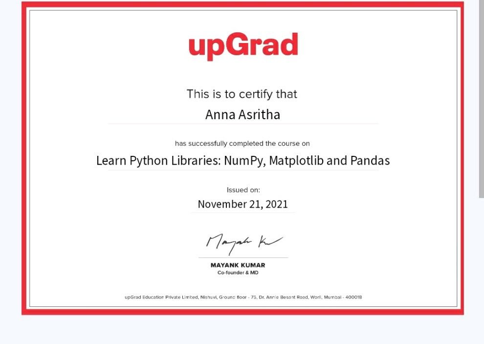 A Asritha on LinkedIn: Successfully completed course on learn python ... A Asritha on LinkedIn: Successfully completed course on learn python ...