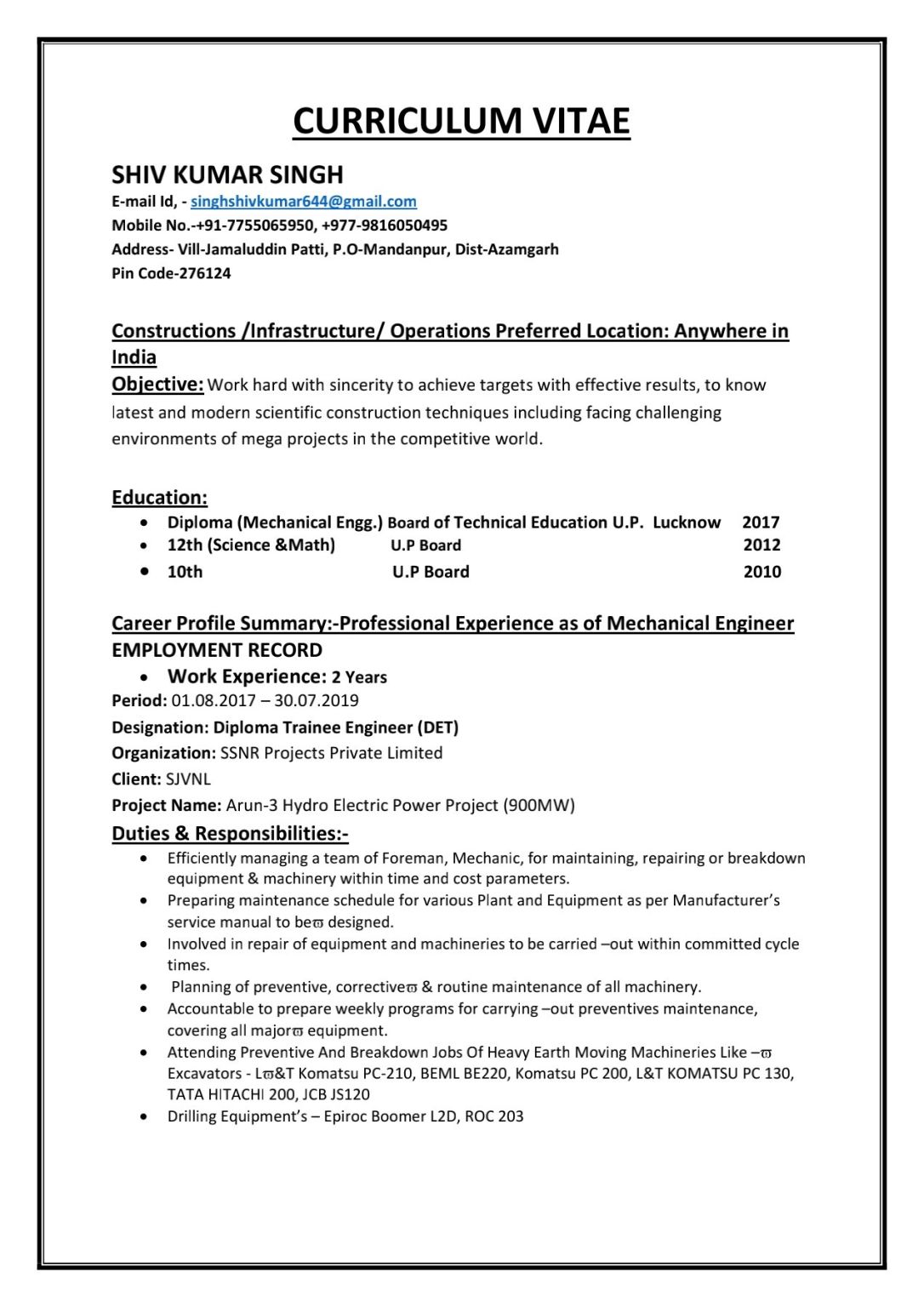 Shiv Kumar Singh on LinkedIn: #mechanicalengineering #work #experience ... Shiv Kumar Singh on LinkedIn: #mechanicalengineering #work #experience ...