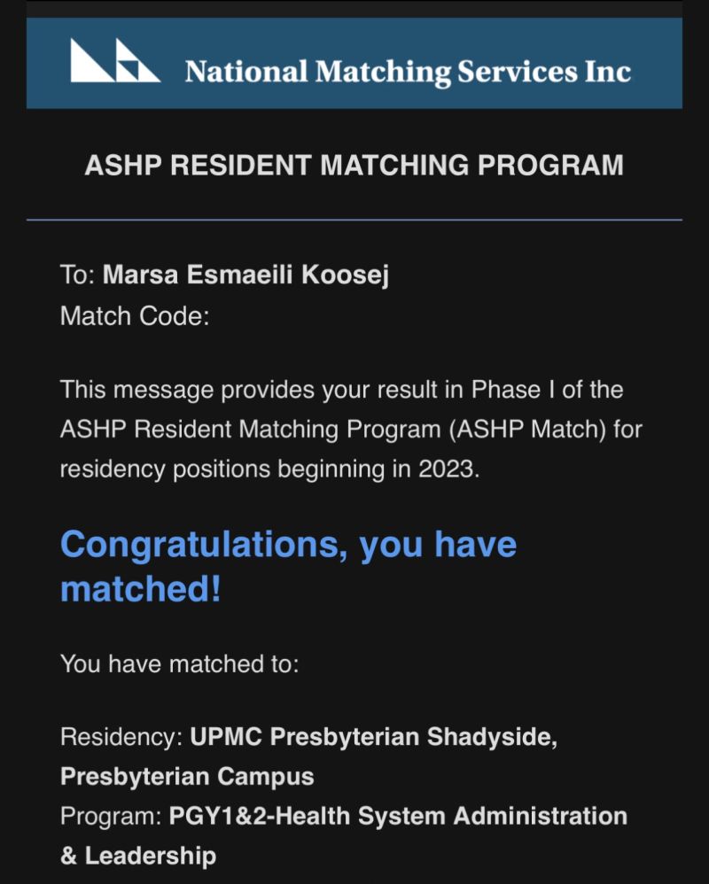 Marsa Esmaeili-Koosej, PharmD on LinkedIn: Words cannot express my ... Marsa Esmaeili-Koosej, PharmD on LinkedIn: Words cannot express my ...