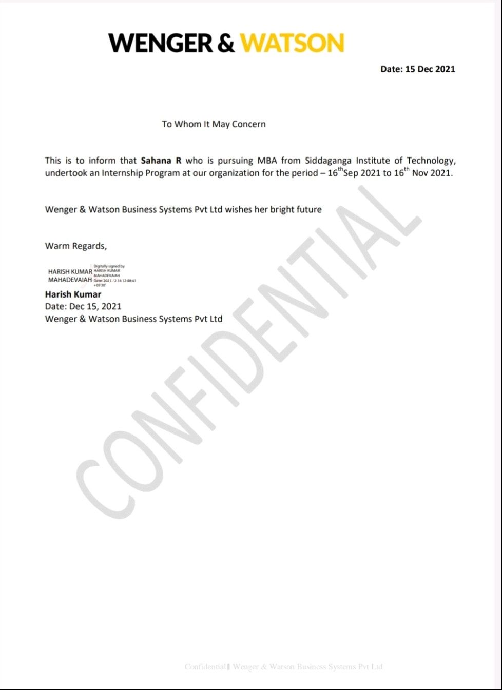 sahana r on LinkedIn: Internship completed certificate in W&W sahana r on LinkedIn: Internship completed certificate in W&W