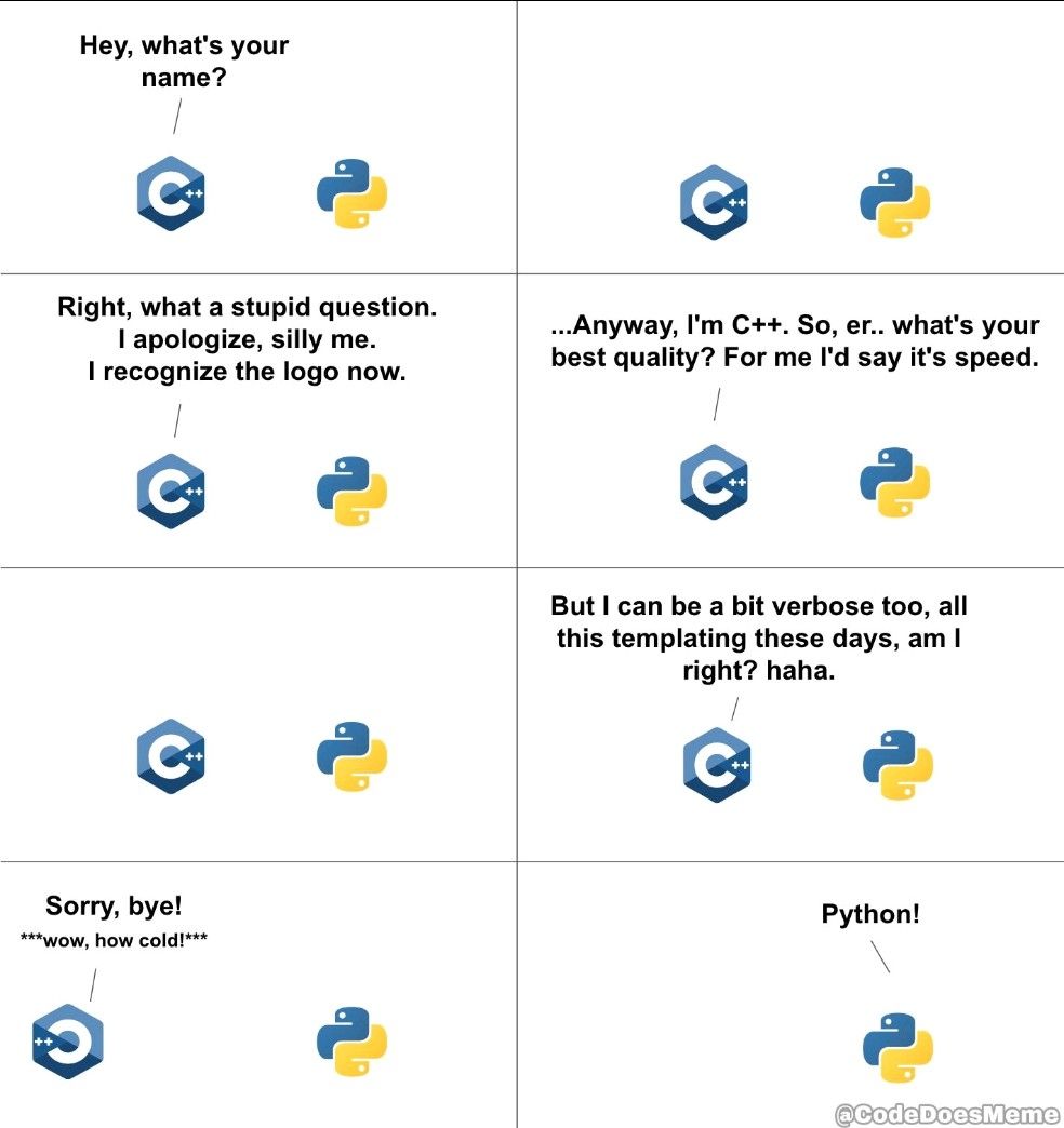 Keyur Vadodariya on LinkedIn: #python #cplusplus #developermemes #meme ... Keyur Vadodariya on LinkedIn: #python #cplusplus #developermemes #meme ...