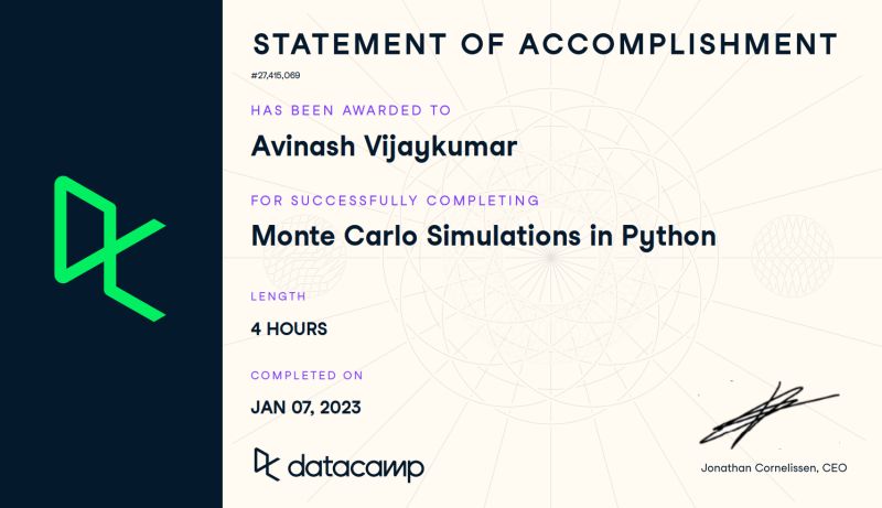 Avinash V. on LinkedIn: #probability #datacamp #python #goals2023 Avinash V. on LinkedIn: #probability #datacamp #python #goals2023