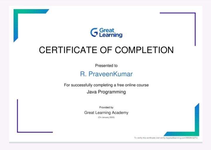 R.Praveen Kumar on LinkedIn: #java #programming R.Praveen Kumar on LinkedIn: #java #programming