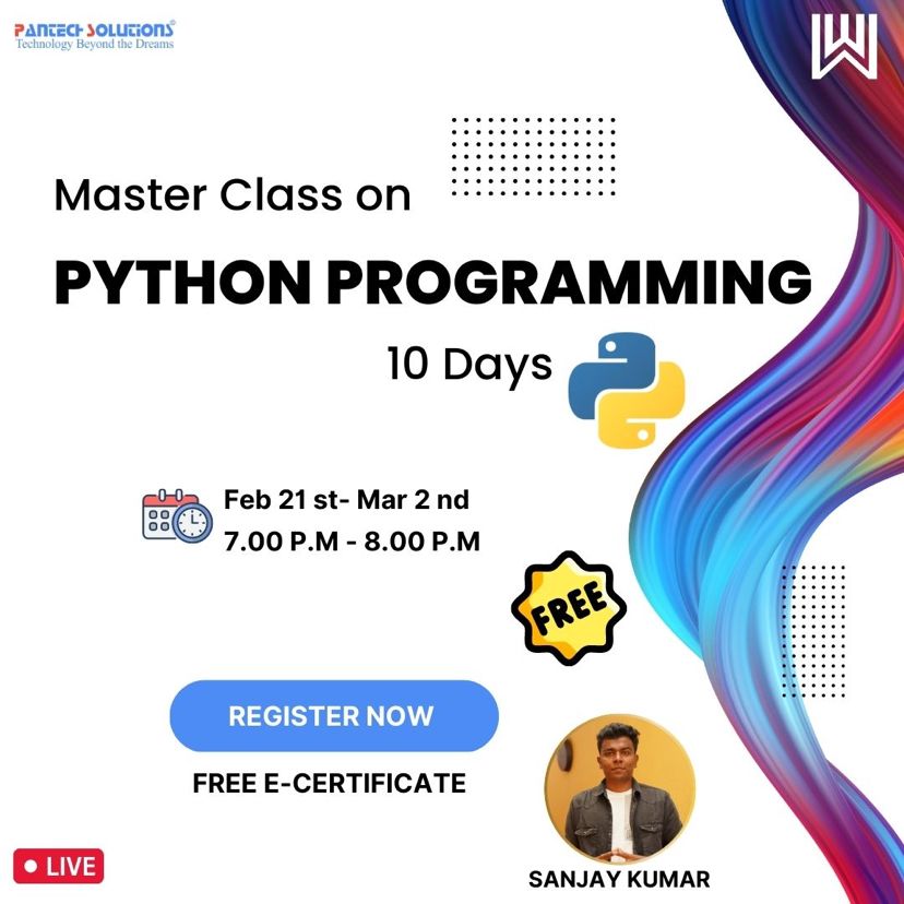 Sanjay Kumar A P on LinkedIn: #python #programming #success #webinar # ... Sanjay Kumar A P on LinkedIn: #python #programming #success #webinar # ...