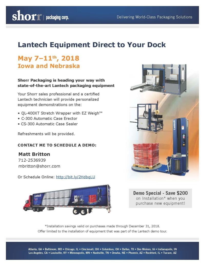 Angela Majeres on LinkedIn: On-Site Lantech Equipment Demos Schedule ... Angela Majeres on LinkedIn: On-Site Lantech Equipment Demos Schedule ...