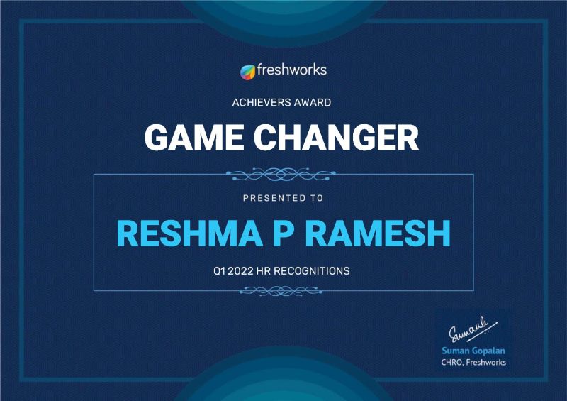 Reshma P Ramesh on LinkedIn: #freshworks #recognition # ... Reshma P Ramesh on LinkedIn: #freshworks #recognition # ...
