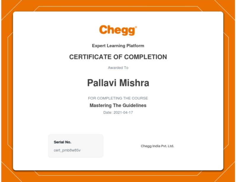 Pallavi Mishra on LinkedIn: Thank you for certification Chegg Inc ... Pallavi Mishra on LinkedIn: Thank you for certification Chegg Inc ...