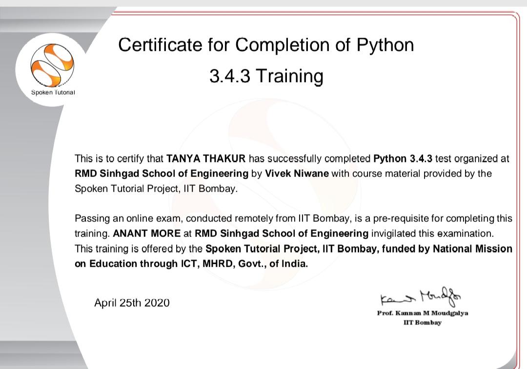 Tanya Thakur on LinkedIn: #python #programming #iitbombay Tanya Thakur on LinkedIn: #python #programming #iitbombay