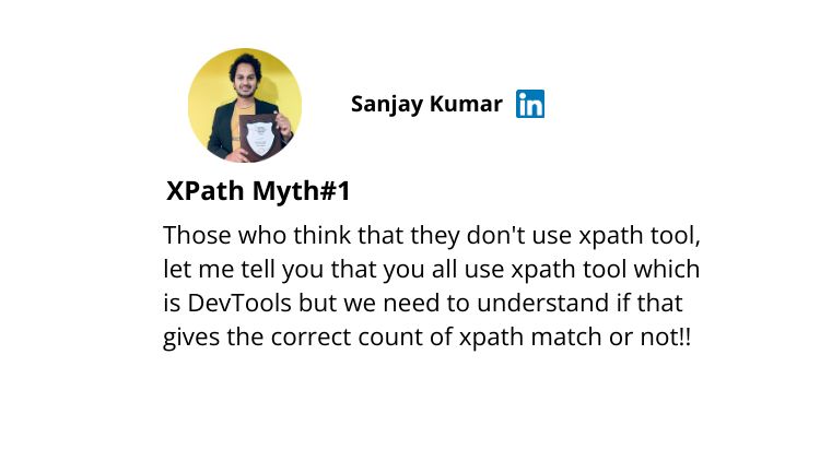Sanjay Kumar on LinkedIn: #xpath #myth #fact Sanjay Kumar on LinkedIn: #xpath #myth #fact