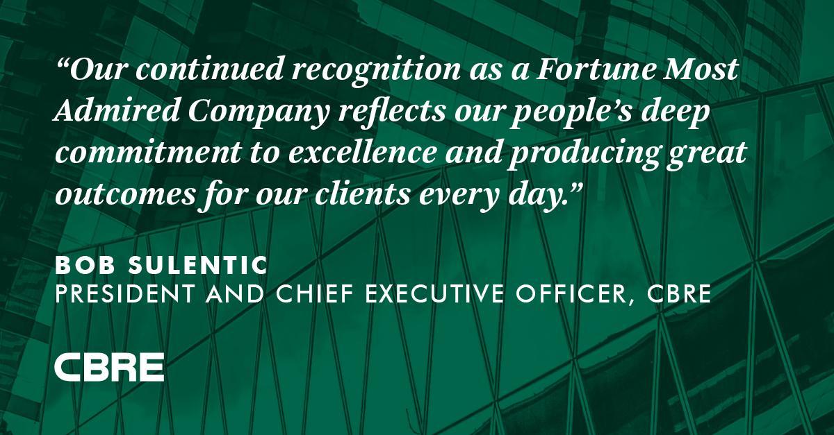 CBRE on LinkedIn: CBRE named a World’s Most Admired Company by Fortune ... CBRE on LinkedIn: CBRE named a World’s Most Admired Company by Fortune ...