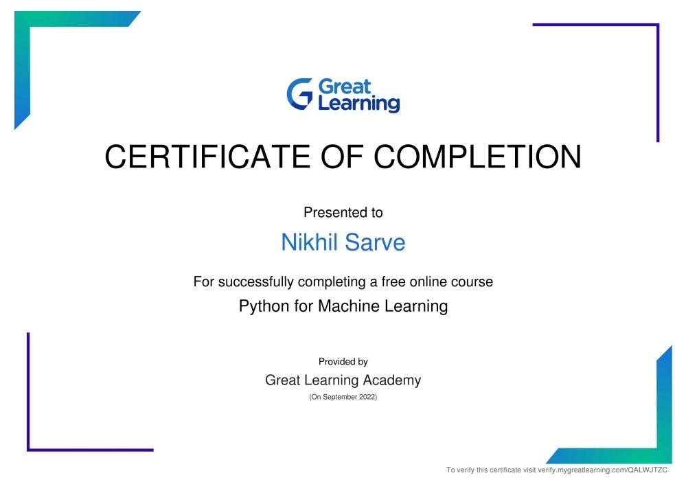 Nikhil Sarve on LinkedIn: #python #machinelearning #greatlearning Nikhil Sarve on LinkedIn: #python #machinelearning #greatlearning