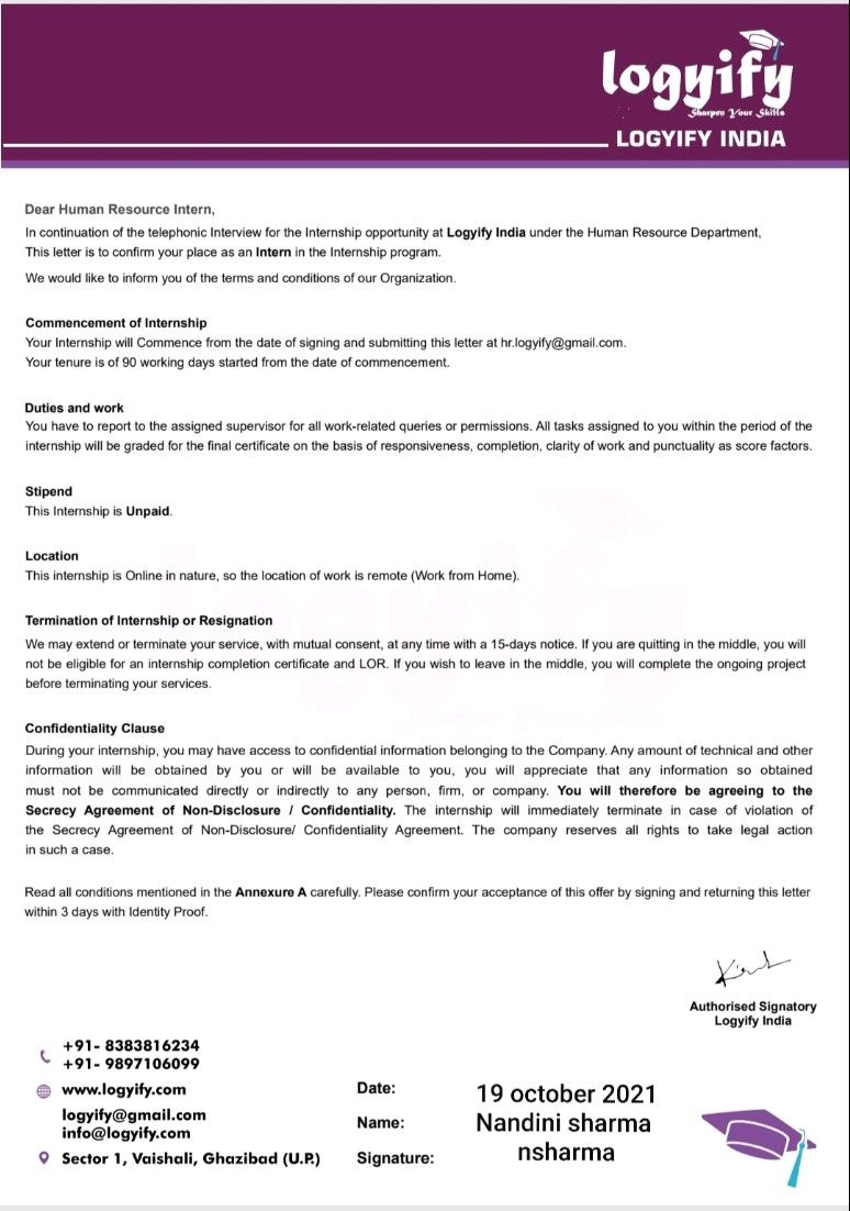 Nandini Sharma on LinkedIn: #intern Nandini Sharma on LinkedIn: #intern