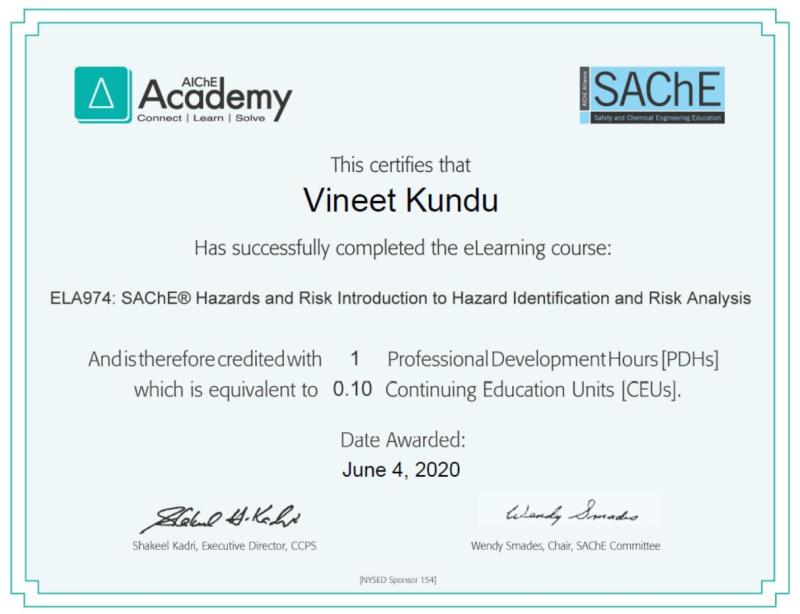 Vineet Kumar Kundu on LinkedIn: #pha #aiche #ccps Vineet Kumar Kundu on LinkedIn: #pha #aiche #ccps