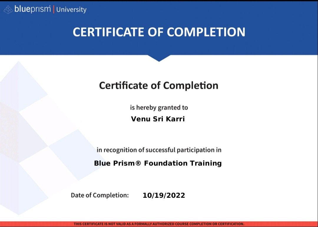 venusri karri on LinkedIn: #blueprism venusri karri on LinkedIn: #blueprism