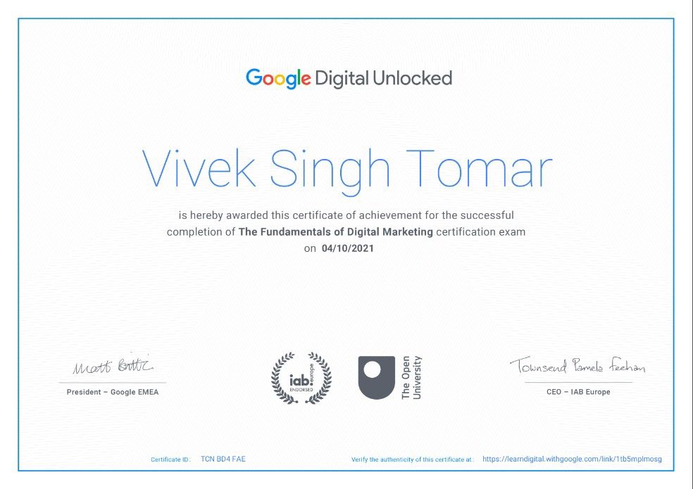 Vivek Singh Tomar on LinkedIn: #digitalmarketing #google Vivek Singh Tomar on LinkedIn: #digitalmarketing #google