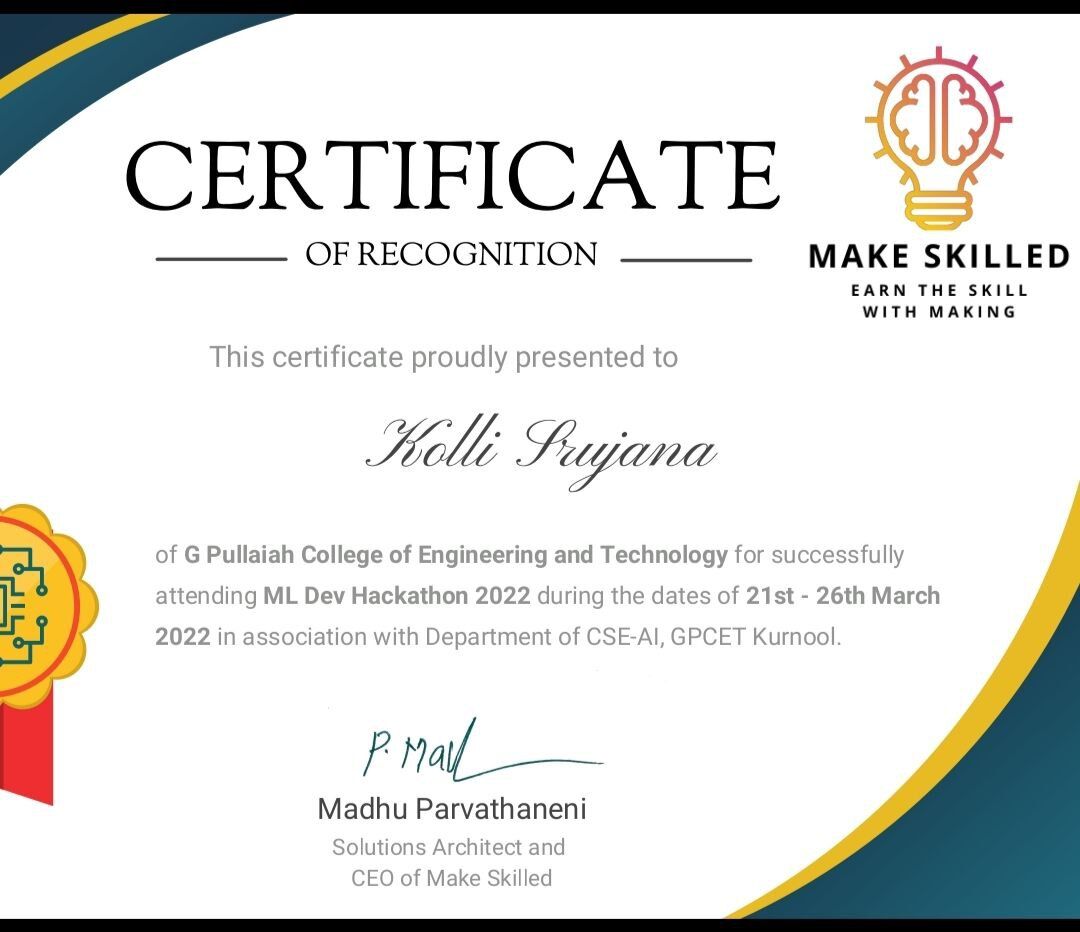 Srujana reddy on LinkedIn: i am glad to share my certificate of workshop Srujana reddy on LinkedIn: i am glad to share my certificate of workshop