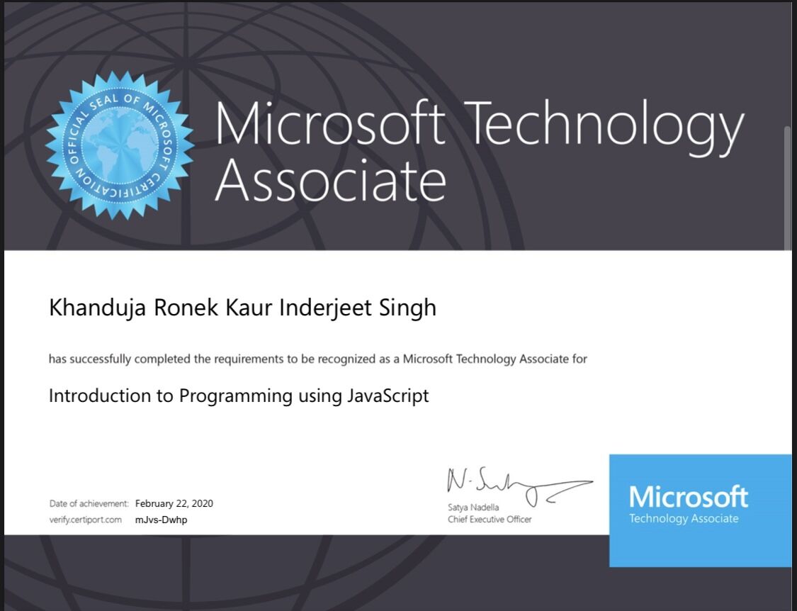 ronak kaur khanduja on LinkedIn: #microsoft #microsoftcertification # ... ronak kaur khanduja on LinkedIn: #microsoft #microsoftcertification # ...
