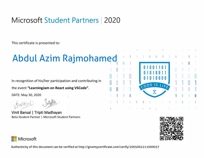 Abdul Azim on LinkedIn: #react #reactjs #webdevelopment #microsoftpartner Abdul Azim on LinkedIn: #react #reactjs #webdevelopment #microsoftpartner